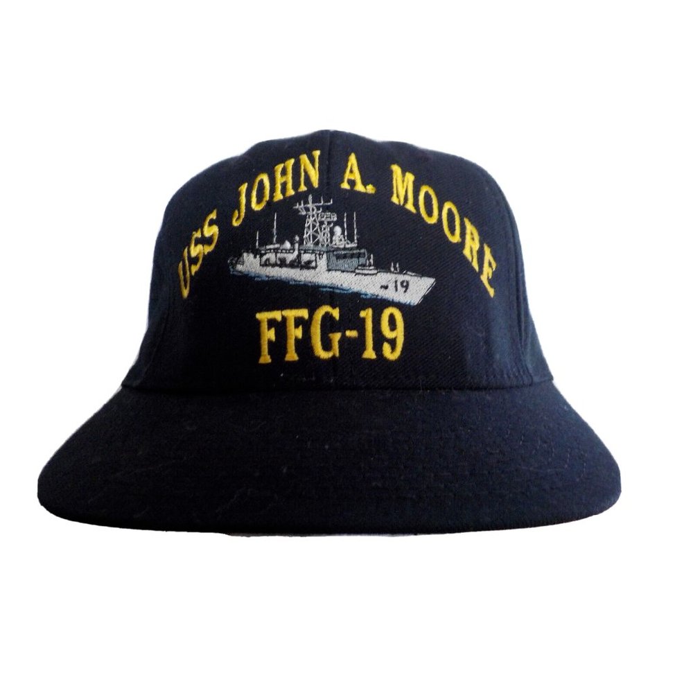 Vintage Uss John A Moore Ffg-19 U.S. Navy Embroidered… - Gem